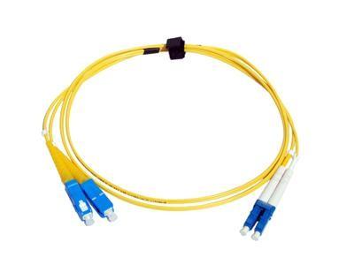 China G652D Single Mode Fiber Optic Cable LC-SC Patch Cord Duplex 0.9mm 2mm 3mm for sale
