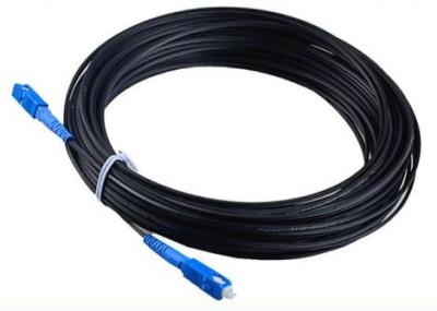 China Black Jacket 1 Core FTTH Fiber Optic Cable Optical Fiber Patch Cord  For CATV for sale