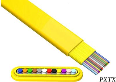 China 12 Core Ribbon Flat Indoor Fiber Optic Cable for Patch Cord or Distribution for sale