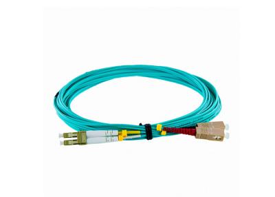 China 10G OM4 50 / 125 LC-SC Fiber Optic Patch Cord PVC / LSZH , Green for sale