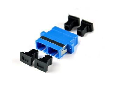 China SC SM Duplex Fiber Optic Adapter with Flange or Without Flange Blue for sale