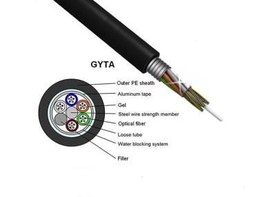China Loose Tube Outdoor Fiber Optic Cable GYTA Aluminium Tape Armored G652D for sale