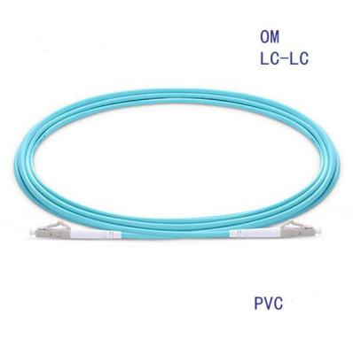 China LC/UPC-LC/UPC OM3 Simplex Aqua Fiber optical jumper patch cord for sale