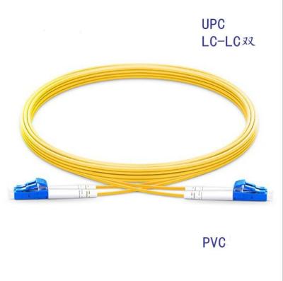 China Indoor LC/upc-LC/upc SM Duplex Yellow Fiber Optic Patch Cord for sale