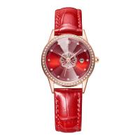 China Ladies Diamond Studded Watches Leather Quartz Movement Diamond Encrusted Watch for sale