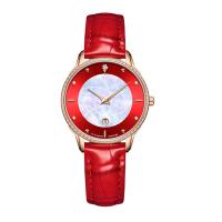 China Pin Buckle Diamond Bezel Leather Watch 3ATM Waterproof Ladies Dress Watches With Diamonds for sale