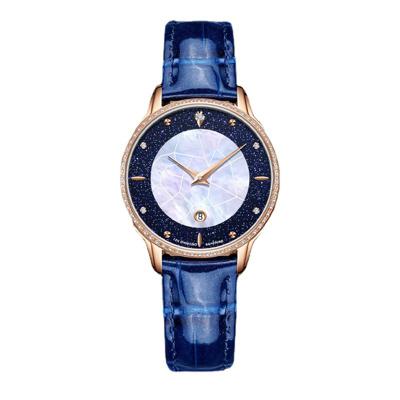 China Pin Buckle Diamond Bezel Leather Watch 3ATM Waterproof Ladies Dress Watches With Diamonds for sale