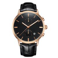 China Mens Chronograph Calendar Watch Casual Quartz PE90 Movement Black Digital Sports Watch for sale