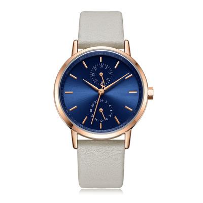 China Small Dial Womens Casual Leather Watch Pin Buckle Tempered Glass Waterproof for sale