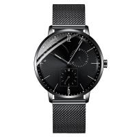 China Casual Men'S Luxury Stainless Steel Watches Jewelry Buckle Mineral Tempered Glass Mirror for sale