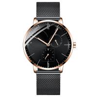 China Casual Men'S Luxury Stainless Steel Watches Jewelry Buckle Mineral Tempered Glass Mirror for sale
