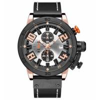 China Mens Leather Strap Versatile Watches Pin Buckle Alloy Case Chronos Sport Watch for sale
