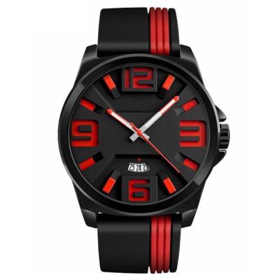 China Casual Large Dial Mens Wrist Watches Quartz Movement Zinc Alloy Silicone Strap for sale