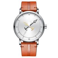 China Alloy Case Mens Casual Leather Watch 30 Meters Water Resistance Mineral Glass Mirror for sale