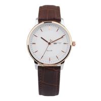 China 30 Meters Waterproof Mens Leather Strap Dress Watch 210mm Stainless Steel Case for sale