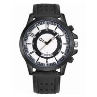 China Quartz Movement Large Dial Mens Wrist Watches Black Casual Watches Leather Straps 23cm for sale
