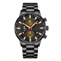 China Sapphire Glass Mirror Men'S Multifunction Watches 30m Waterproof Steel Band Men Watch for sale