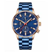 China Sapphire Glass Mirror Men'S Multifunction Watches 30m Waterproof Steel Band Men Watch for sale