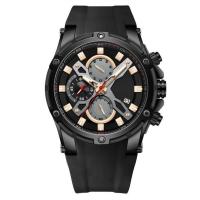China Men'S Casual Alloy Quartz Sport Watches Multifunctional Chrono Silicone 3ATM for sale
