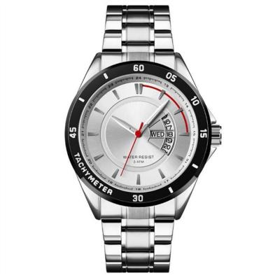China Calendar Stainless Steel Quartz Wrist Watch 220mm Bracelet Men Luxury for sale