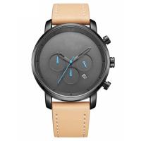 China Men Multifunction Alloy Quartz Watches Casual Sport Analog Leather Strap for sale