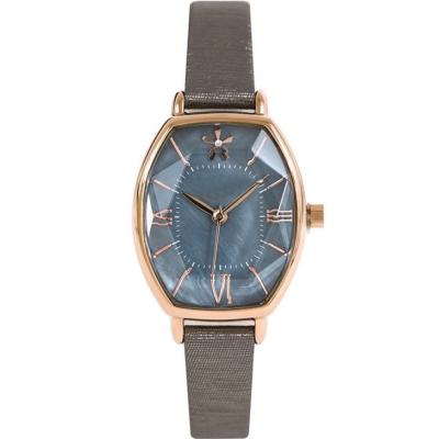 China Female 2035 Alloy Quartz Wrist Watch Leather Strap Silver Women for sale