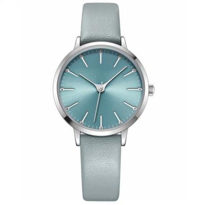 China Leather Strap Women Quartz Wrist Watch 14mm Luxury Alloy Microfiber Surface for sale