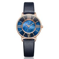China Pin Buckle Women Quartz Wrist Watch Leather Strap Shell Dial for sale
