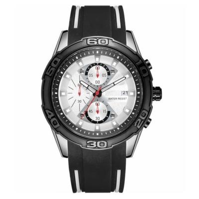 China Digital Silicone Alloy Quartz Rubber Band Mens Watches With Strap Chronograph for sale