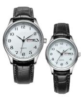 China Waterproof Bottom Cover Men'S Analog Quartz Watch Leather Strap Couple Quartz Watch for sale