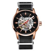 China 30m Life Waterproof Skeleton Mechanical Watch Stereo Dial Nylon Wrist Watch for sale