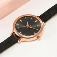 China Alloy Case Women Quartz Wrist Watch Elegant Screw Crown Leather Women'S Watch for sale