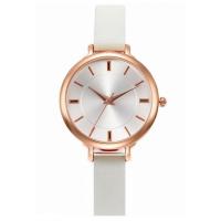 China Alloy Case Women Quartz Wrist Watch Elegant Screw Crown Leather Women'S Watch for sale