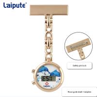 China Cute Digital Nurses Clip On Fob Watch 27mm Case Zinc Alloy Waterproof for sale