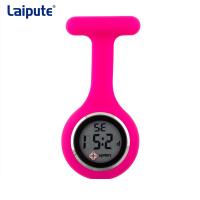 China Pin Buckle Digital Fob Watch Electronic Display Skin Friendly Silicone Nurse Watch for sale