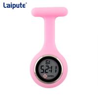 China Pin Buckle Digital Fob Watch Electronic Display Skin Friendly Silicone Nurse Watch for sale