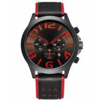 China Pin Buckle Triple Date Calendar Watch Leather Belt Mens Chronograph Watches for sale