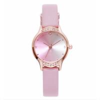 China Laipute Women'S Luxury Diamond Watches PU Strap Hardened Glass Diamond Bezel Watch for sale