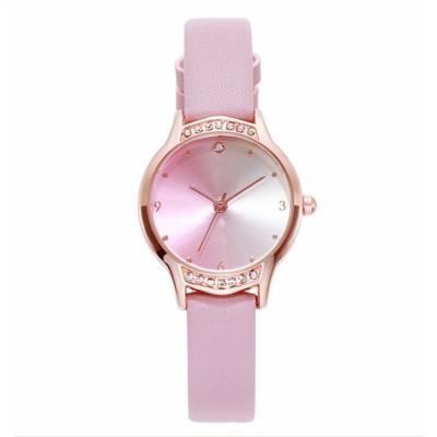 China Laipute Women'S Luxury Diamond Watches PU Strap Hardened Glass Diamond Bezel Watch for sale