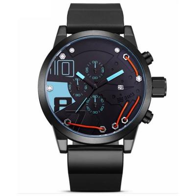 China Quartz Mirror Silicone Digital LED Sports Watch 50mm Analog Digital Sports Watch for sale