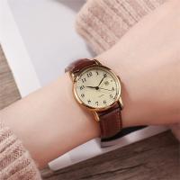 China Alloy Case Women'S Watch Leather Band Small Face Ladies Watch Brown Leather Strap for sale