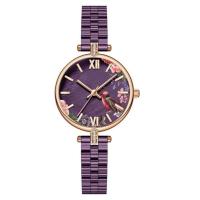 China Ladies Floral Print Watch Steel Strap Japanese Movement 3ATM Waterproof for sale