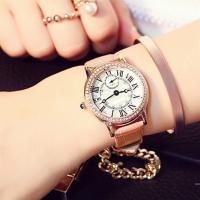 China Leather Strap Women'S Digital Watch 210mm Length Strengthened Mineral Mirror for sale