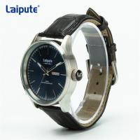 China Pantone Colors Mens Chronograph Watches Leather Strap Calendar Watch for sale