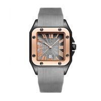China Silicone strap waterproof Roman square vintage strap day quartz watch for sale