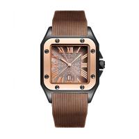 China Silicone strap waterproof Roman square vintage strap day quartz watch for sale