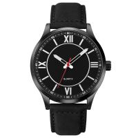 China Fashion custom business black leather Quartz watch for men watches waterproof for sale
