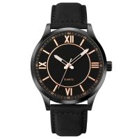China Fashion custom business black leather Quartz watch for men watches waterproof for sale