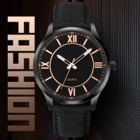 China Fashion custom business black leather Quartz watch for men watches waterproof for sale