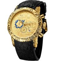 China Large Dial Men'S Watch Chronograph Waterproof Date Analog Quartz 3D Dragon Design Frog Tape for sale
